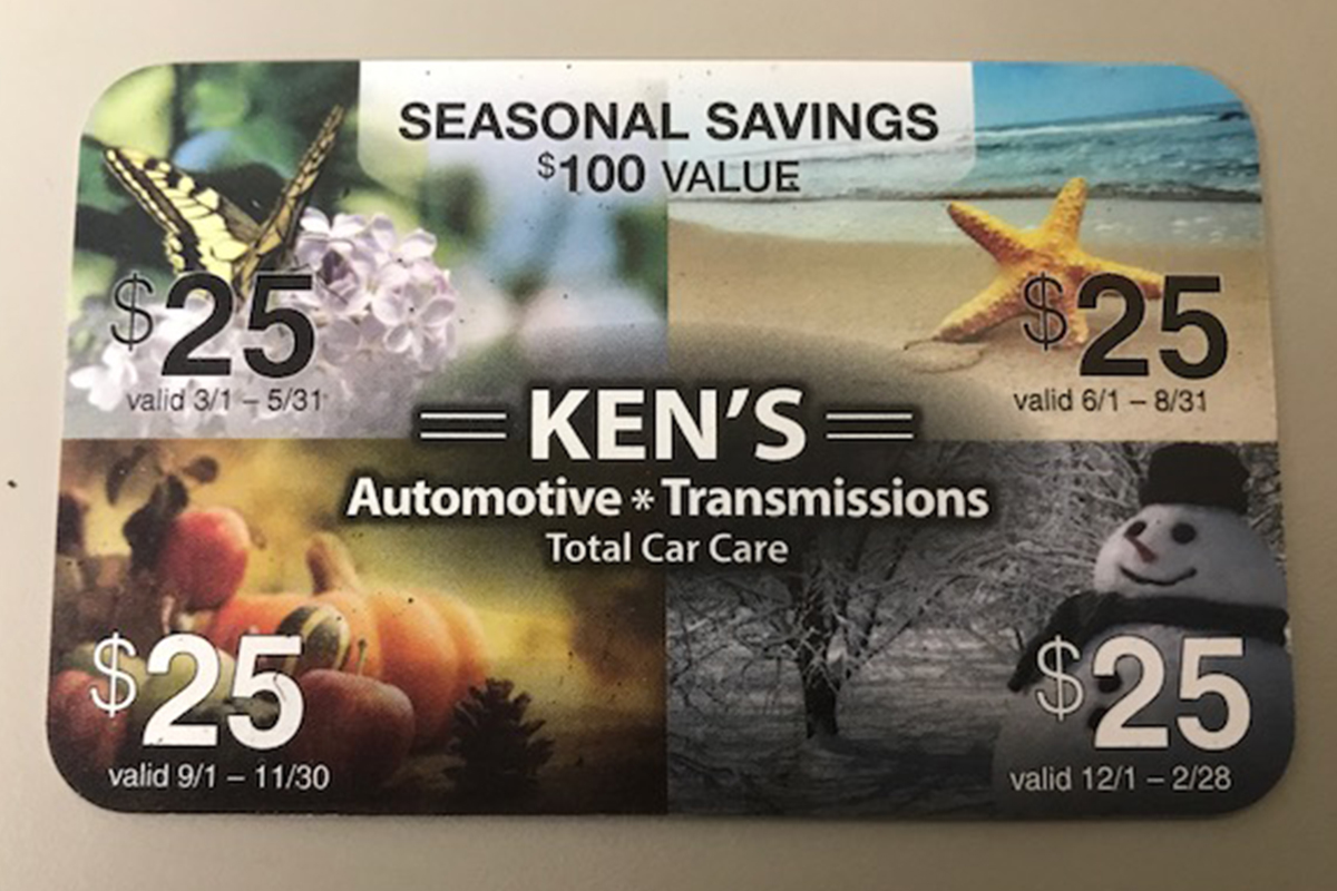 Auto Repair Gift Cards | Ken's Automotive & Transmissions